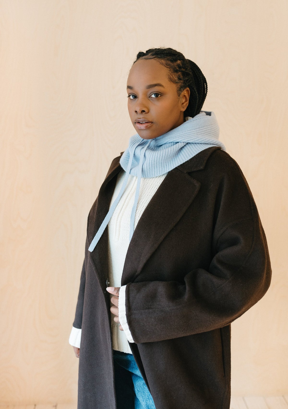 Merino Hood in Blue – TBCo