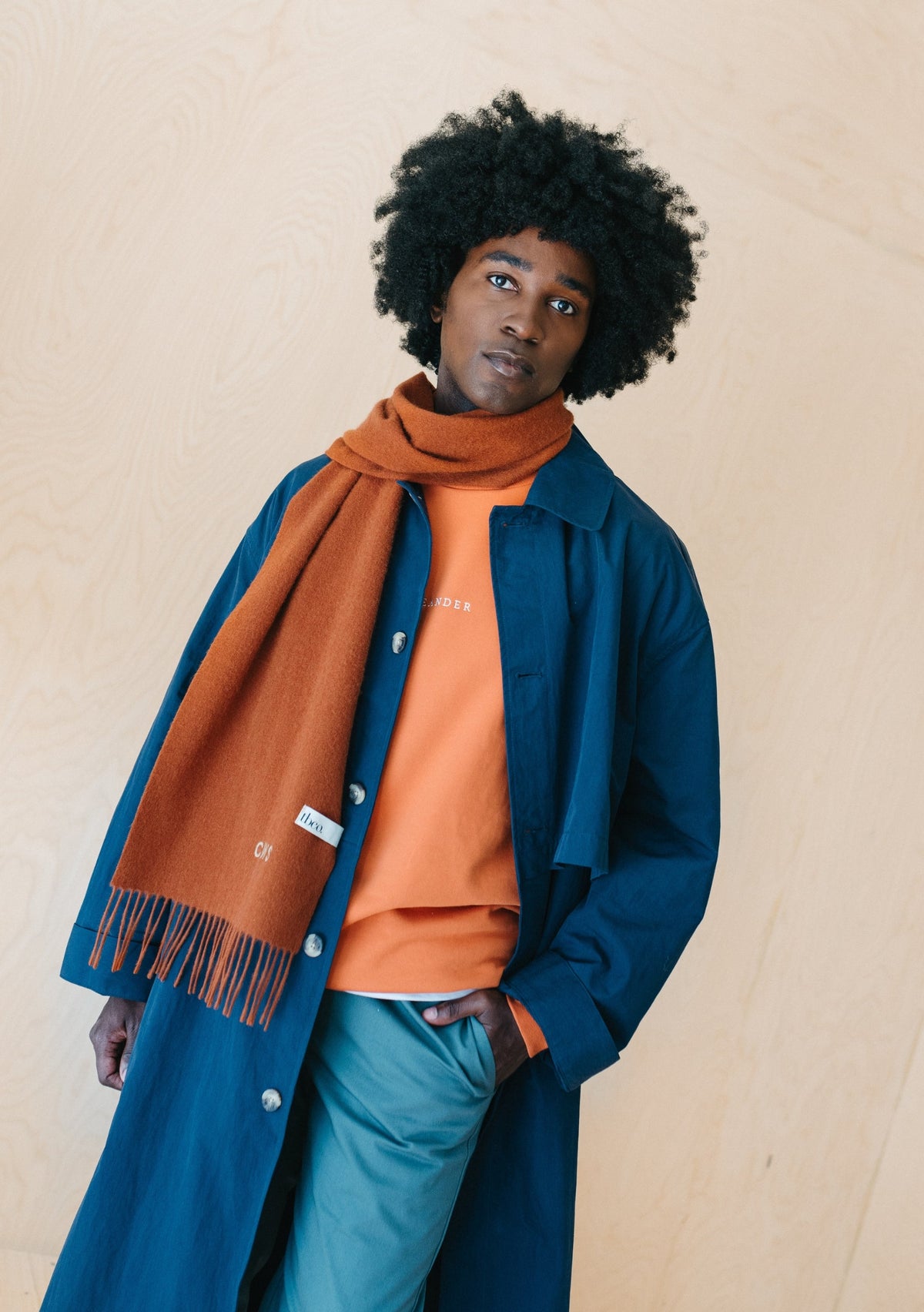 Men's Lambswool Scarf in Rust Melange – TBCo