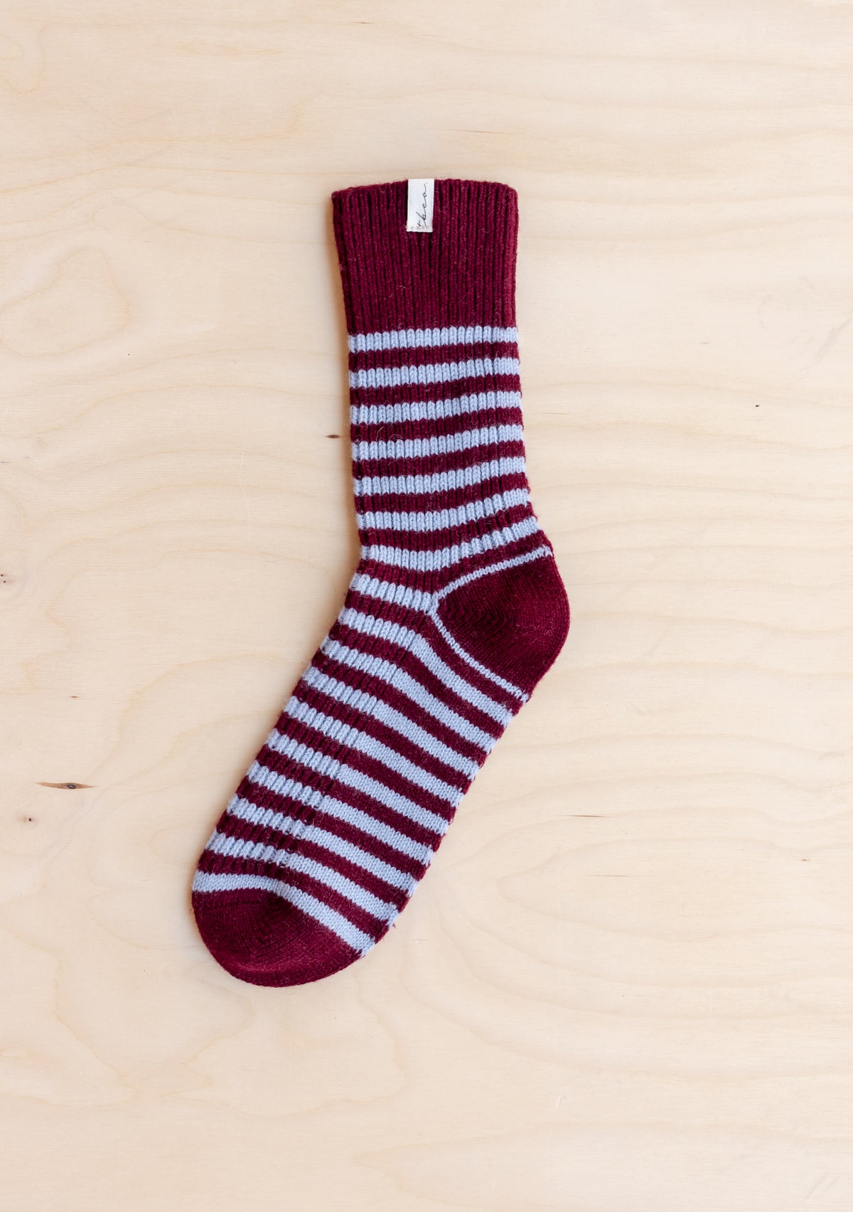 Merino Wool Socks in Burgundy & Blue Stripe – TBCo